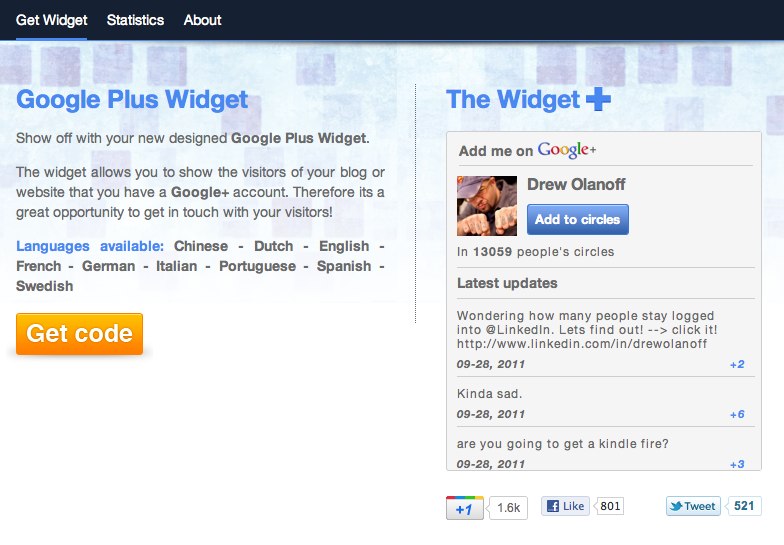 Widgets Plus gives you a shareable badge using Google+ API - The Next Web