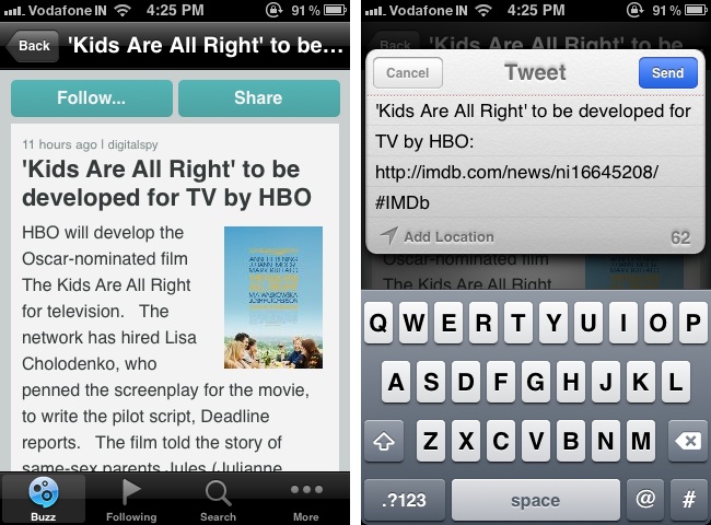 IMDb Buzz for iPhone serves up the latest in entertainment news - Apps