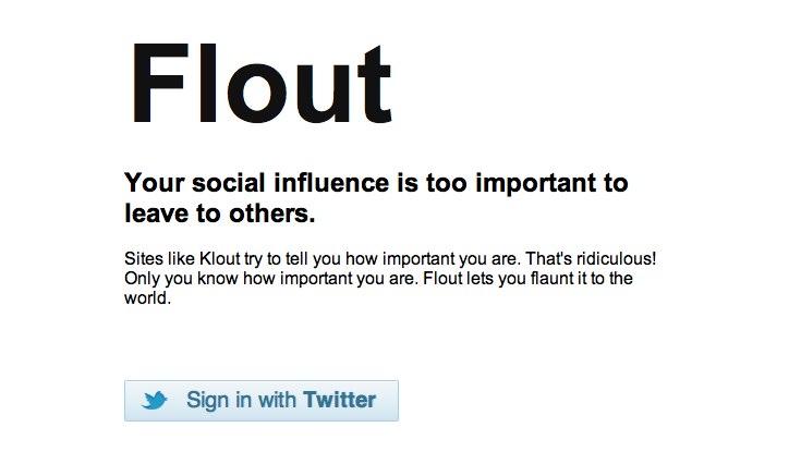 Flout Makes Fun of Social Influencer Site Klout