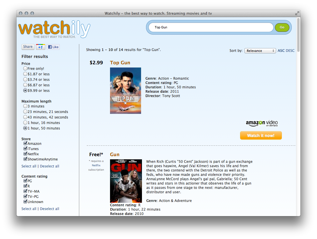 Find Streaming Movies and TV with Watchily