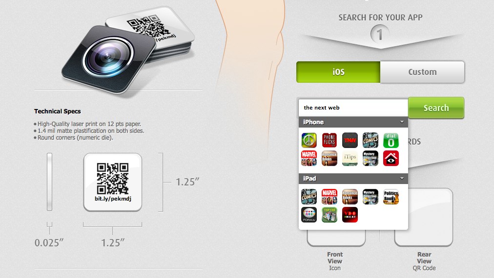 QR Code Embedded Biz Cards For Your App