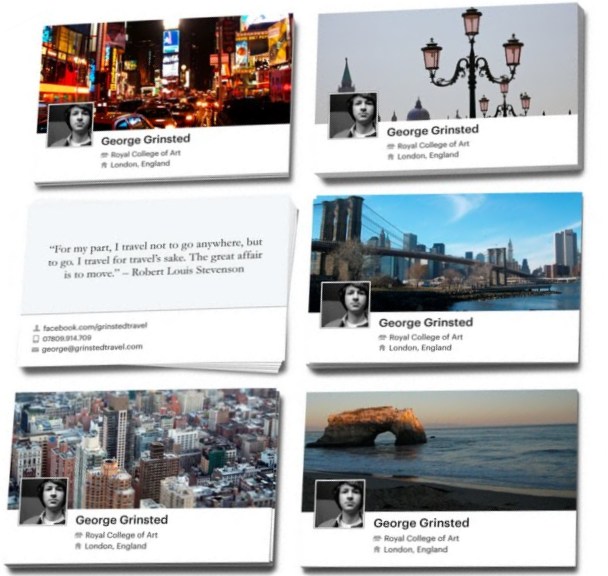 Printed Business Cards Based on Facebook Timelines