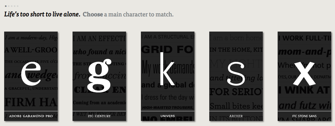 Type Connection is a Typographic Dating Game