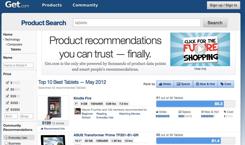 Get.com Redesigns its Site to Help you Find the Best Deals
