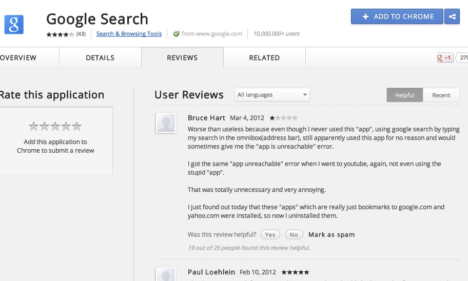 Chrome Web Store Gets Feedback Enhancements
