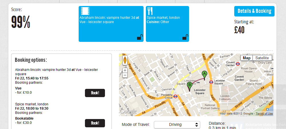 Timista: A Web App to Help Decide What to Do in London