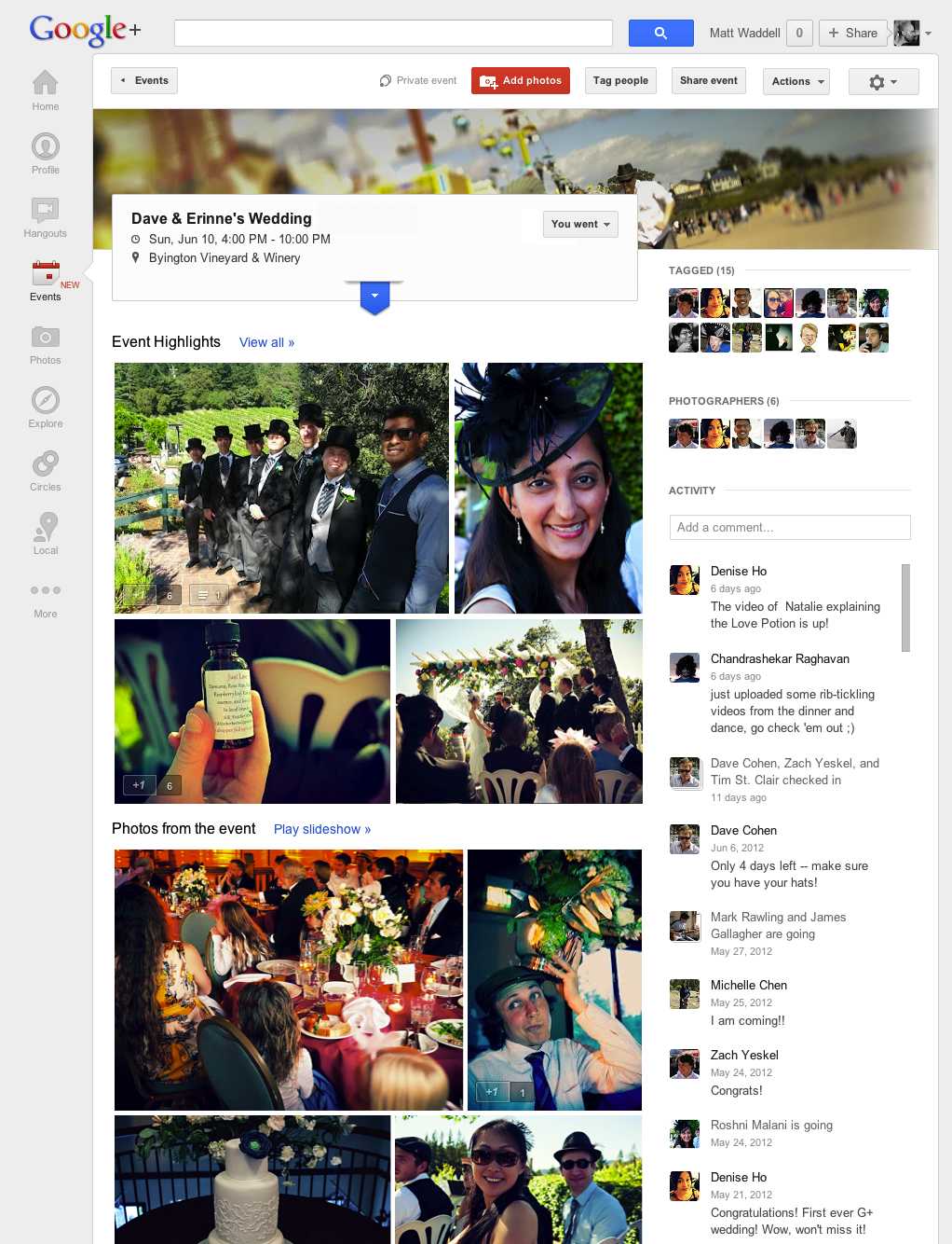 Google announces Google+ Events