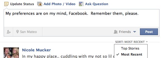 Facebook Needs To Remember My News Feed Sorting Preference