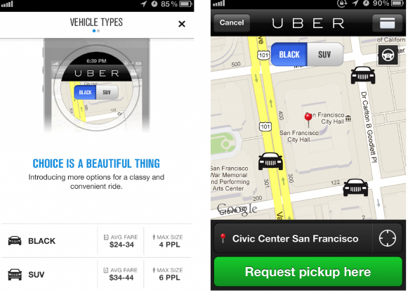 Uber Broadens Car Choices Across North America