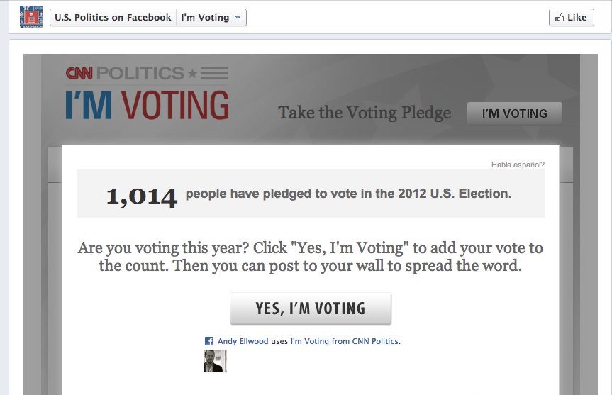 Facebook and CNN Launch "I'm Voting App"