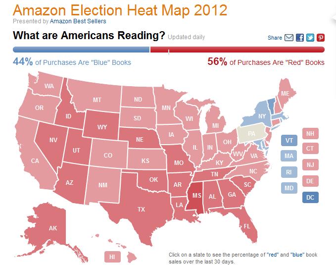 Amazon's Election Heatmap Shows Political Reading Tastes