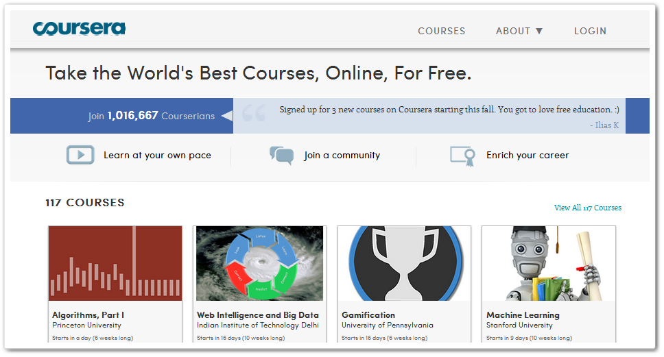Web Education Freshman Coursera Hits 1 Million Students in 4 Months