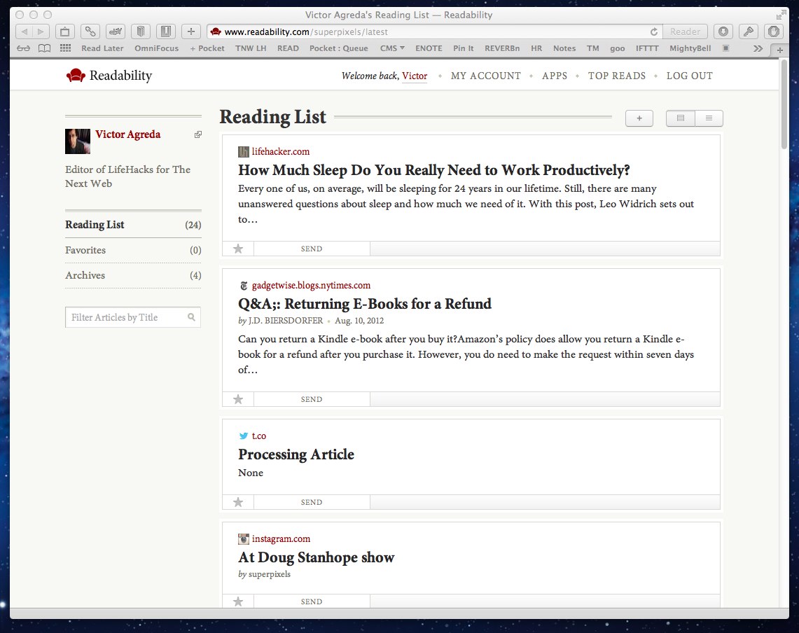 Readability, the save it later reading service, inside and out
