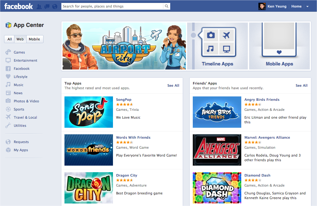 Facebook Explains Its App Center and Why It's Recommending Apps To You