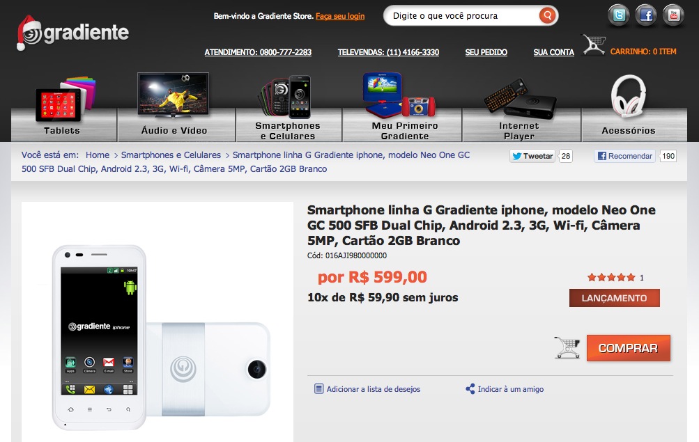 Brazilian Brand Launches IPHONE Android Smartphone