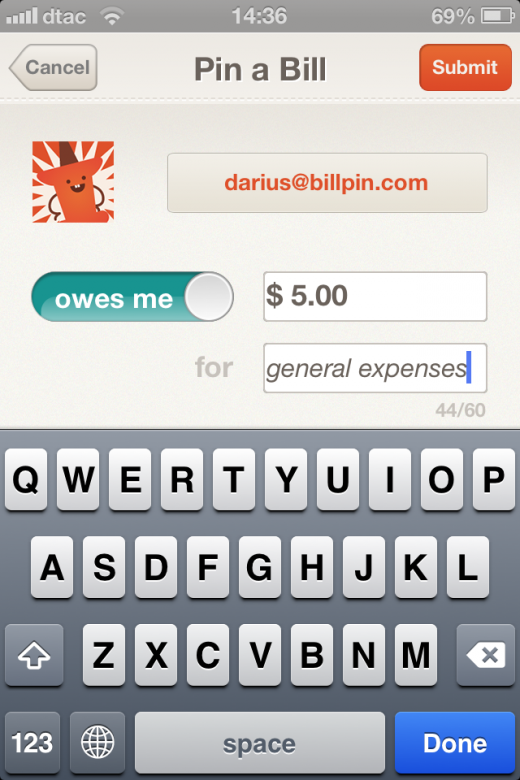 BillPin Splits Bills and Keeps Track of Who Owes What