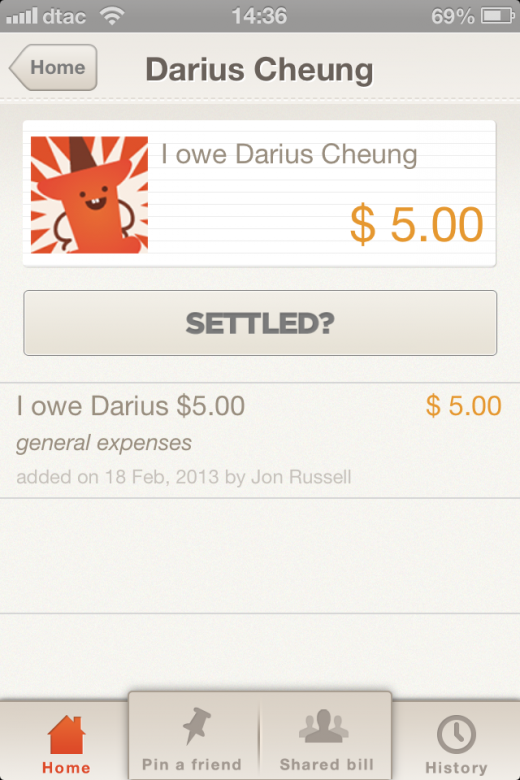 BillPin Splits Bills and Keeps Track of Who Owes What