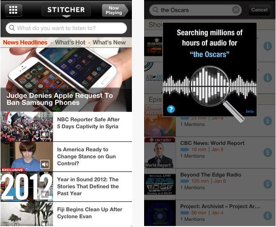 Stitcher Radio: Redesigned Android App & Topic Search for iOS