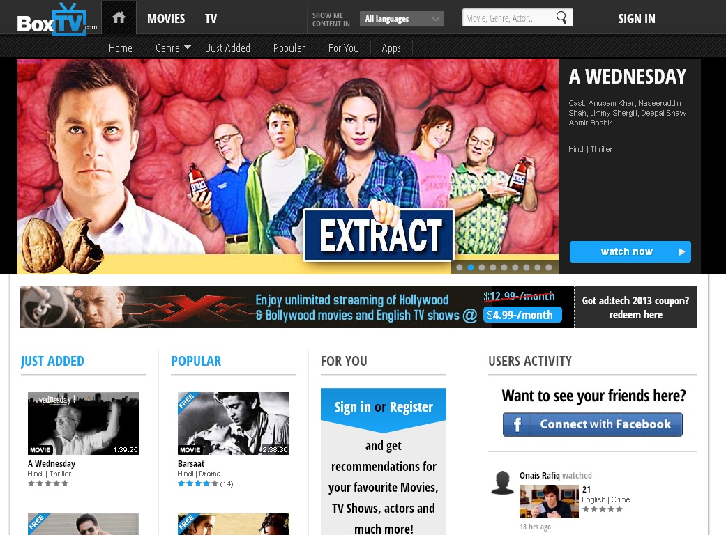 Indian Video Content Site BoxTV Launches
