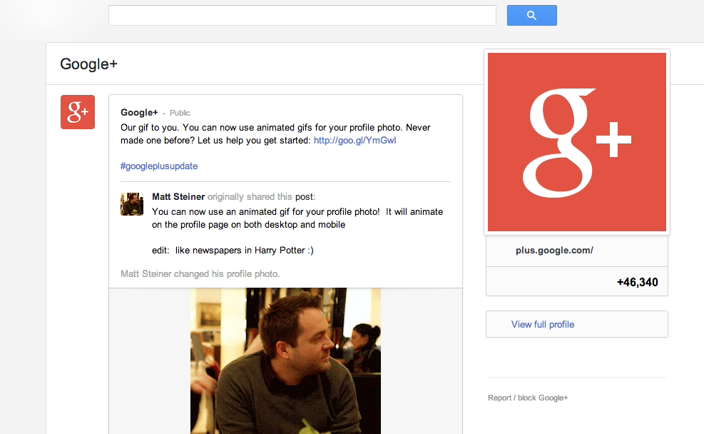 You Can Now Use Animated Gifs As Your Google+ Profile Pic