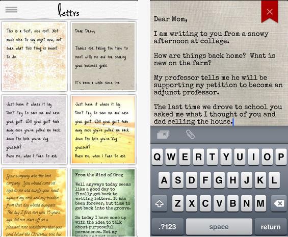 Lettrs for iPhone Takes Your Letter-Writing to the Cloud