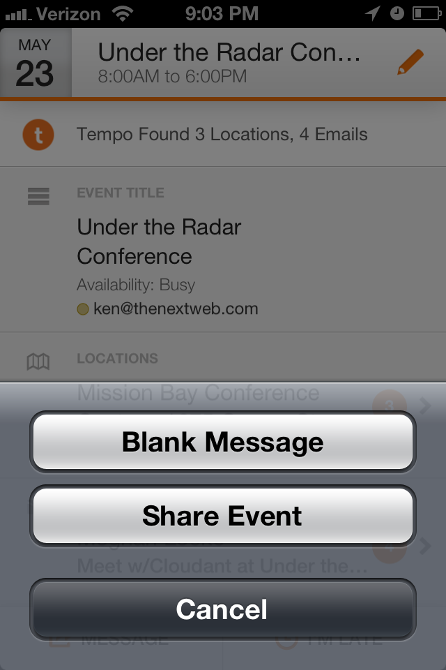 iOS Smart Calendar Tempo Gets Improved Email And Event Sharing Options