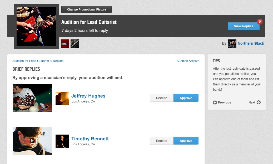 Giggem's Auditions Helps Bands Recruit New Members