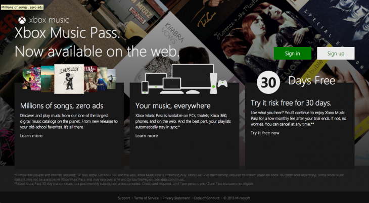 Microsoft Launches Xbox Music for the Web