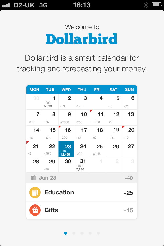 Dollarbird: A Smart Calendar App for Tracking Expenses