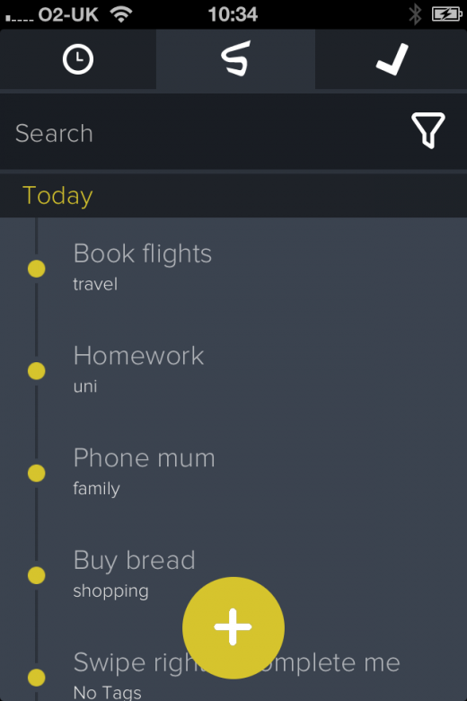 Swipes is a Beautiful GTD App With Tagging and Scheduling
