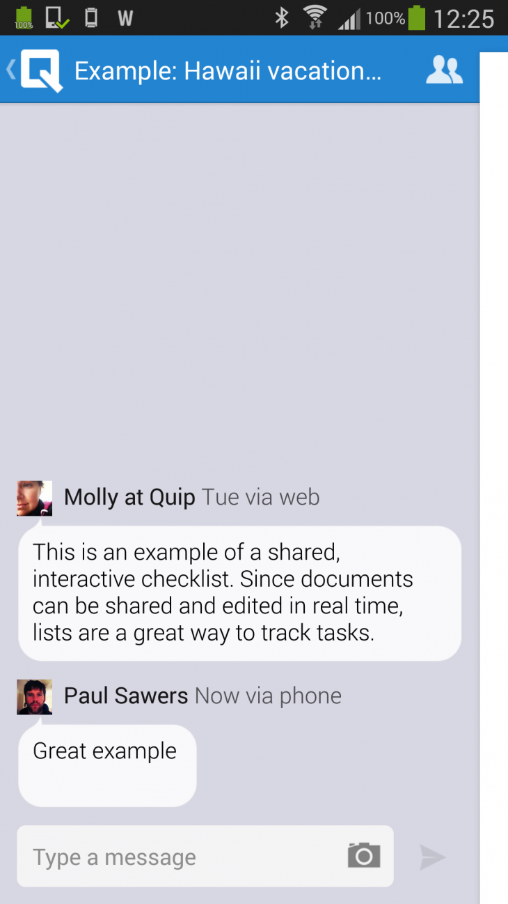 Quip Launches on Android