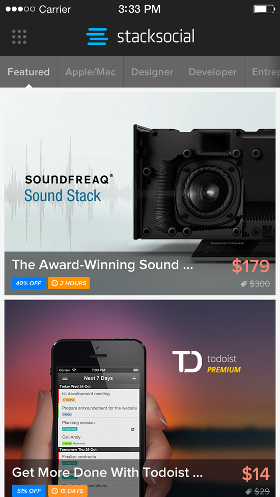 Social Commerce Site StackSocial Releases an iPhone App