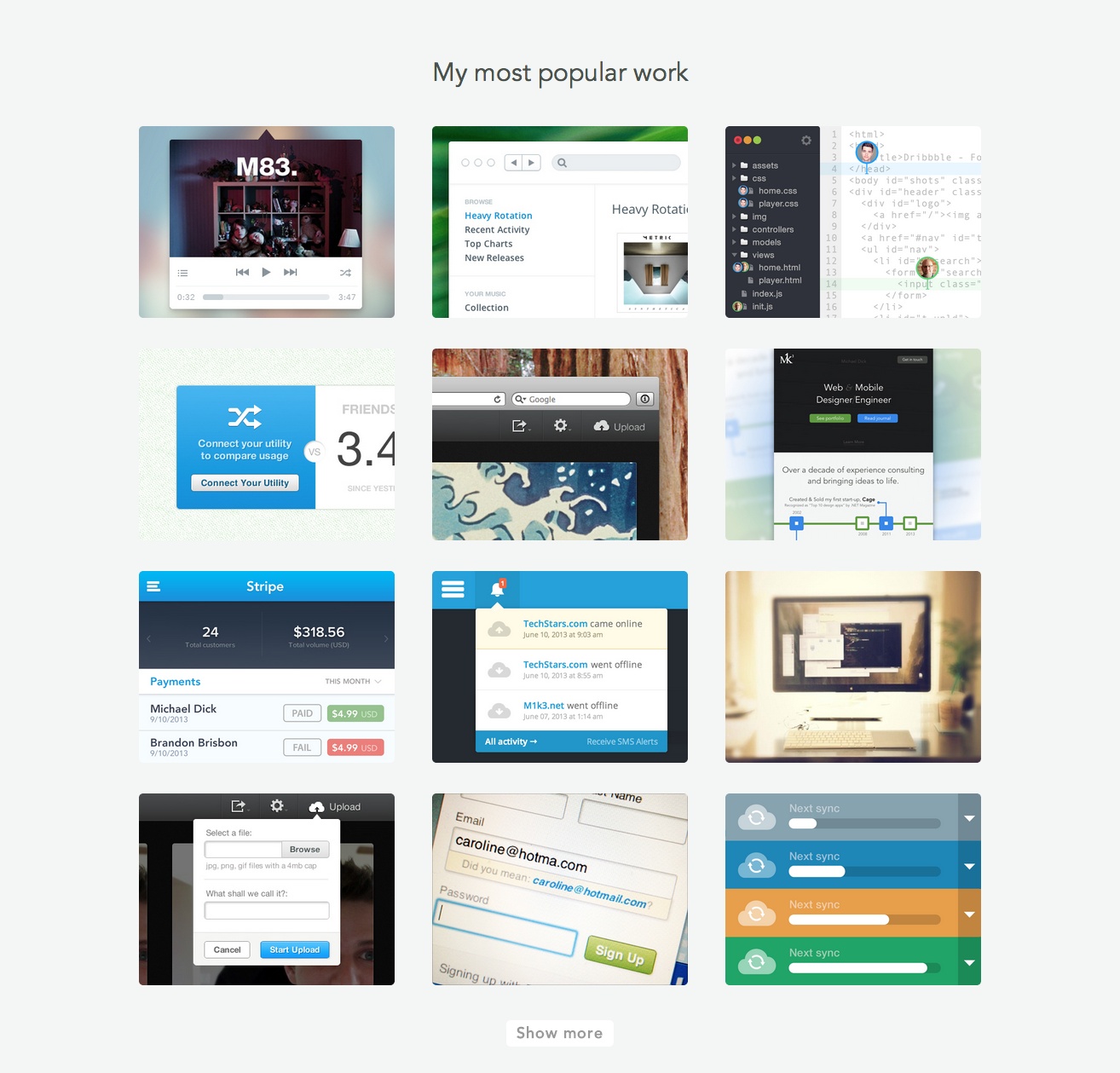CMD+SPACE Creates Instant Dribbble Design Portfolio Sites