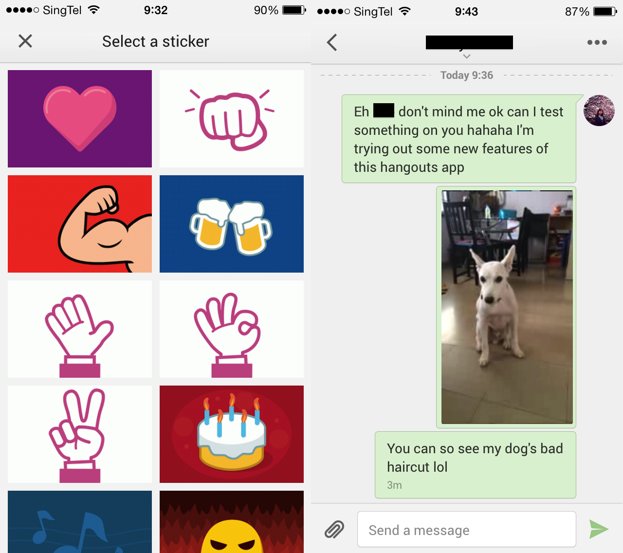 Google Hangouts for iOS Gets Stickers, Short Video Messages