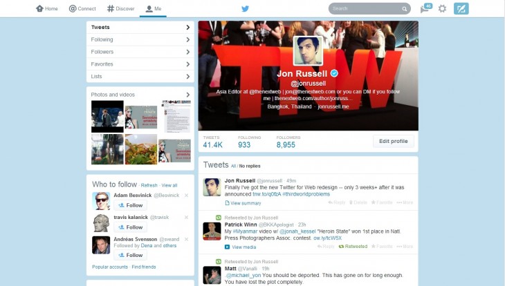 New Twitter for Web Design Rolls Out to all Users