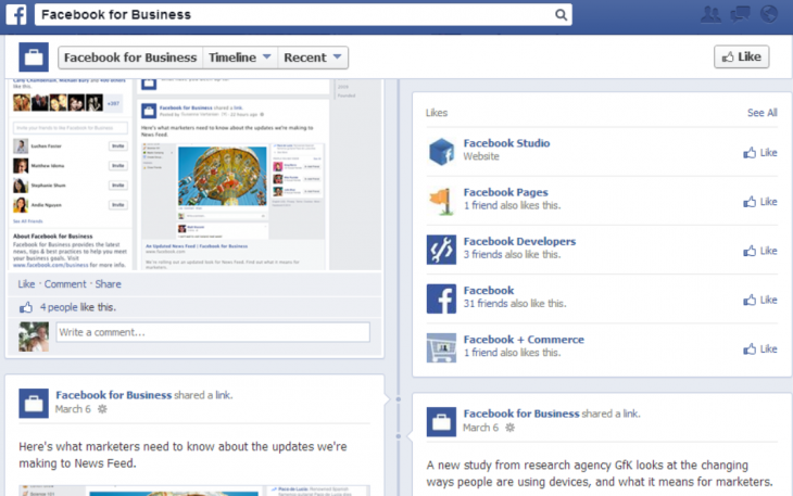 Facebook Revamps Pages with New One-Column Timeline Design