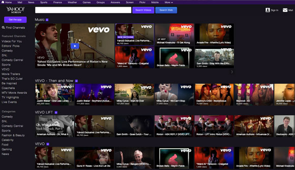 Vevo's HD Music Videos and Original Content Now Available on Yahoo Screen