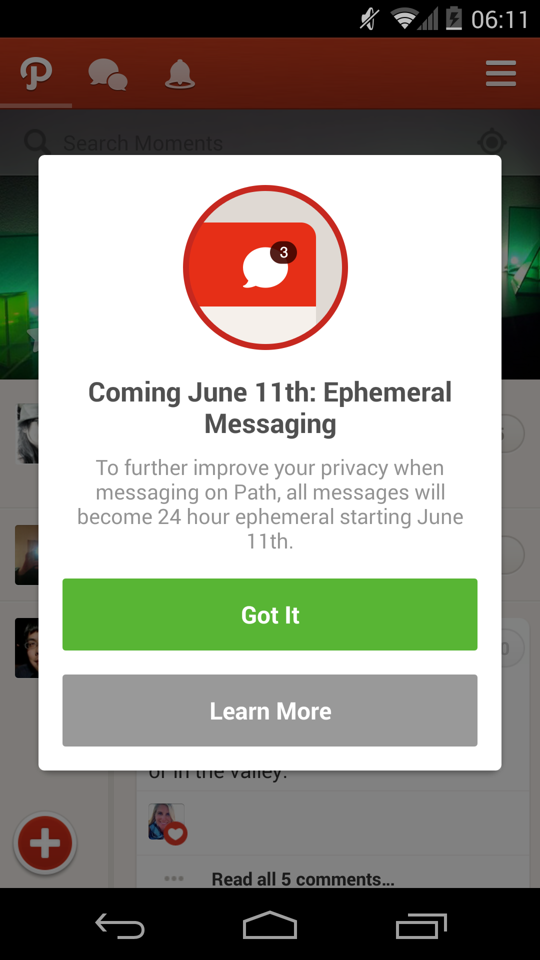 Path Switches to 24-Hour 'Ephemeral' Messaging