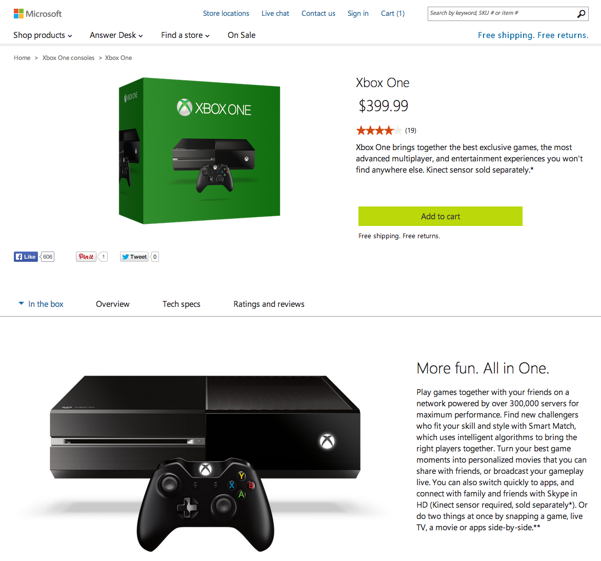 Microsoft Launches Xbox One without Kinect for $399.99