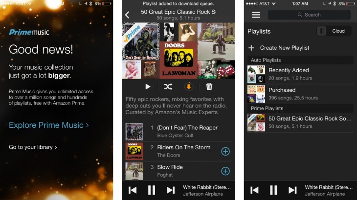 Amazon Prime Music Now has a Mobile App too