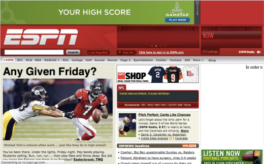 Websites Through the Ages: Tracking AOL, Yahoo and ESPN
