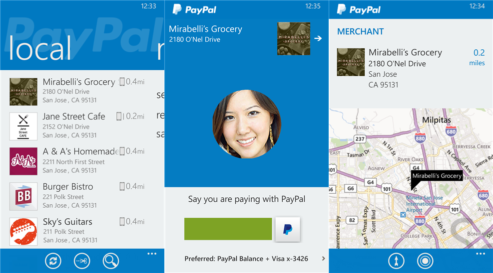 PayPal for Windows Phone: In-Store Payments, Offers