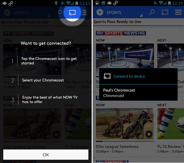 Sky's NOW TV Apps for Android and iOS Add Chromecast Support