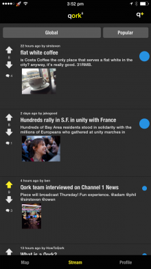 Qork helps you find out what’s going on near you