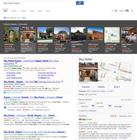 Bing Lets You Order Food and Book Hotels from Searches