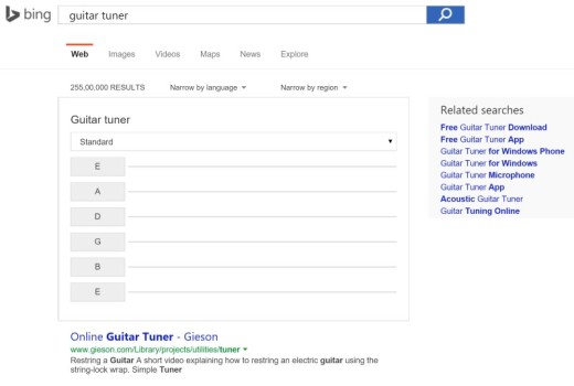 Bing can now help you tune your guitar and keep a beat