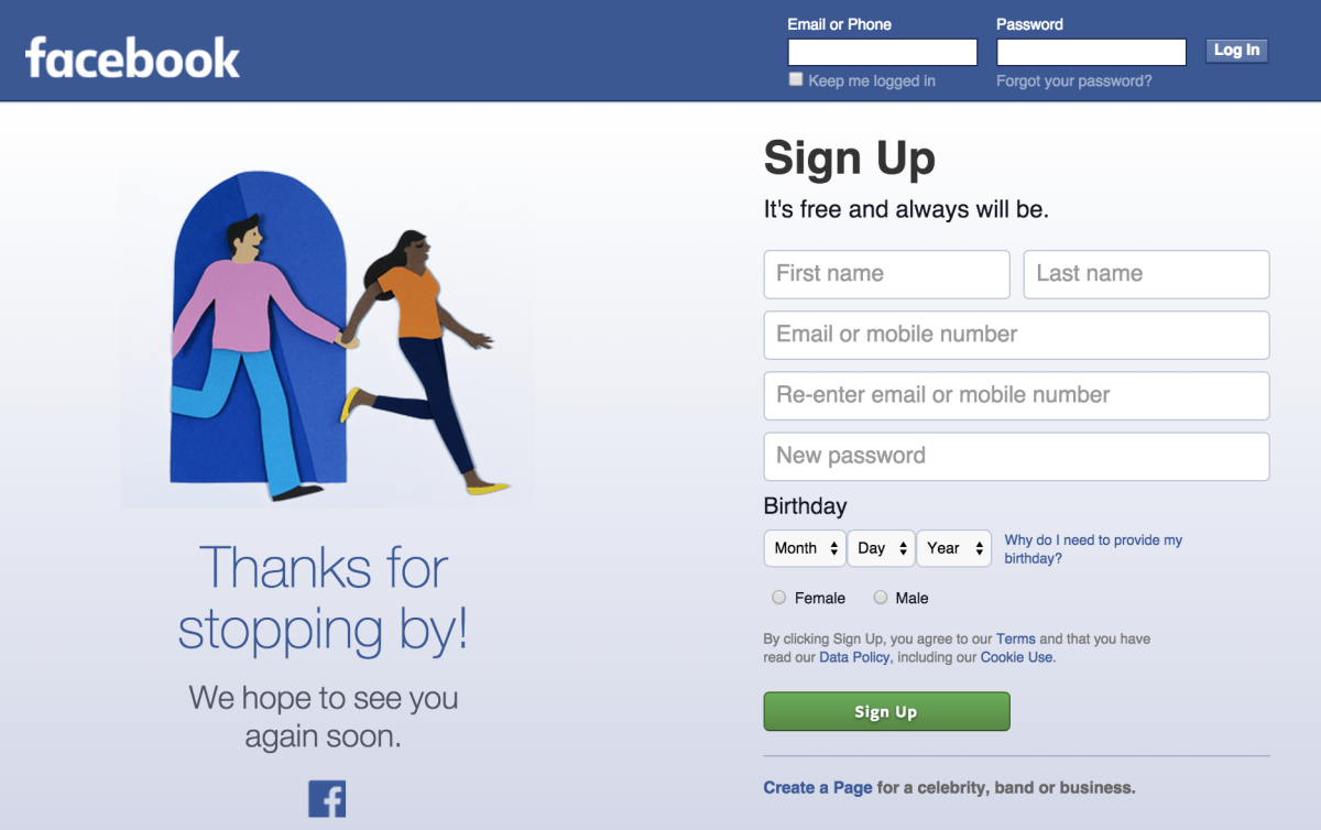 Facebook, what’s up with that weird graphic that shows up after you log ...