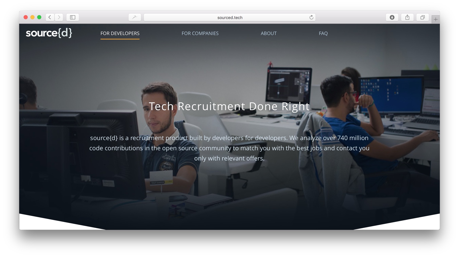 Sourced is a totally new way of recruiting software developers