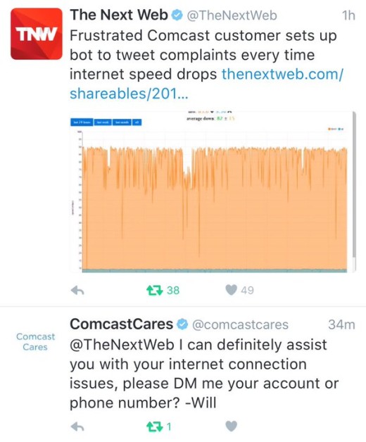 Comcast's reply to our tweet about them was hilarious