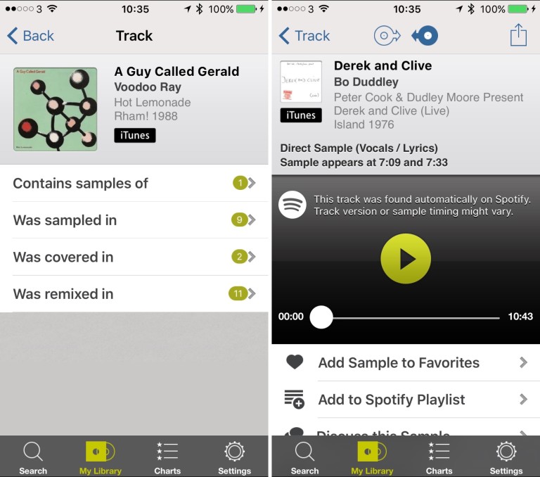 WhoSampled + Spotify = fascinating music exploration on iOS